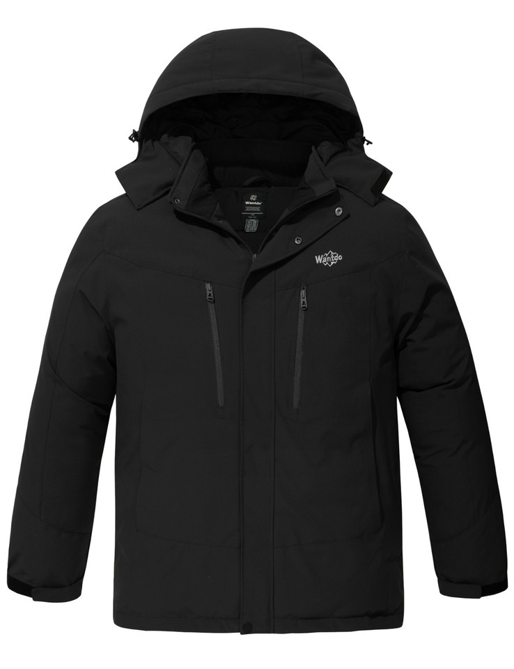 Wantdo Men's Big and Tall Ski Jacket Waterproof Windproof Snowboarding ...