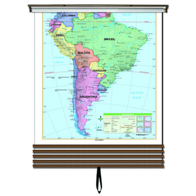 Essential Continent Wall Map Set on Roller w/ Backboard; 5-Map Set | eBay