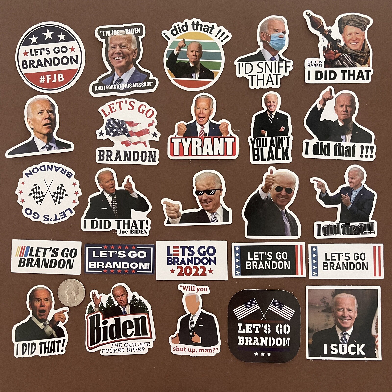 50 PCs President Brandon Biden Tyrant Stickers for Laptop Bottle Gifts ...