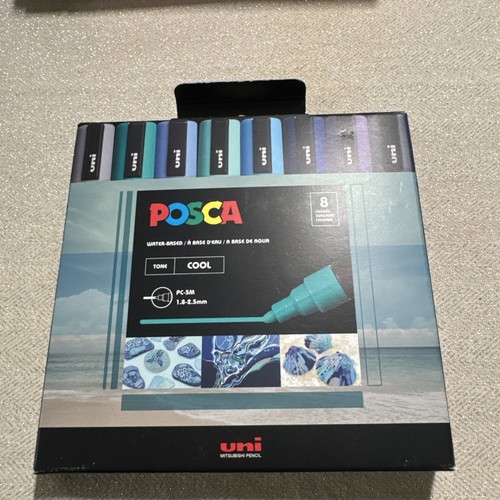 POSCA Cool Tones 8 Count Marker Set- 2.5mm Medium Nib Size ...