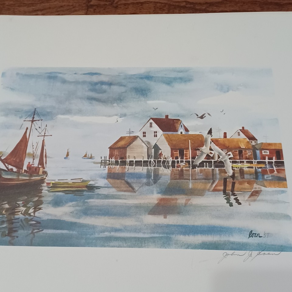 John J. Coen 3 Signed Nautical Sailboat Ocean Paintings On Paper ...