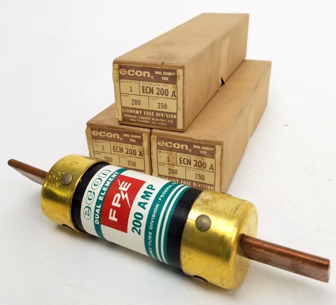 Lot of 3 ECN-200 FPE Dual Element Fuse 200 Amp *Next Day Option* NEW IN BOX | eBay
