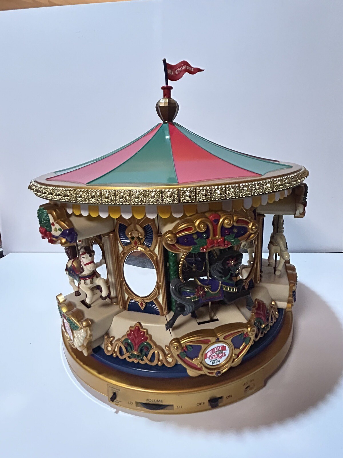 Vintage Mr. Christmas Carousel Lighted Animated Musical Holiday Merry ...