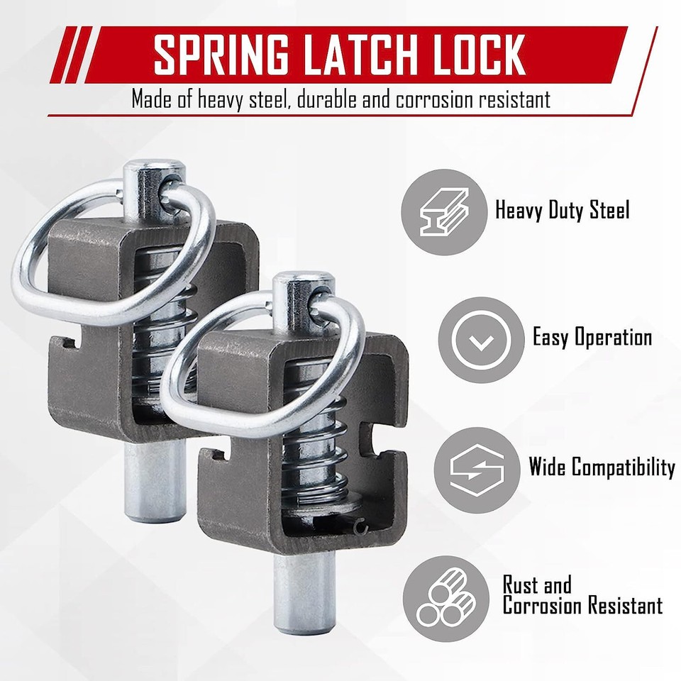 Heavy Duty Spring Pin Latch Lock Assembly for Utility Trailer Tail Gate ...