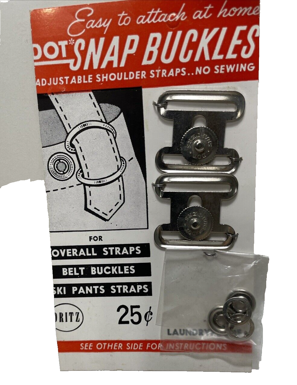 Vintage Dritz Dot Snap Buckles For Overall Straps Belts Ski Pants 1 Set ...