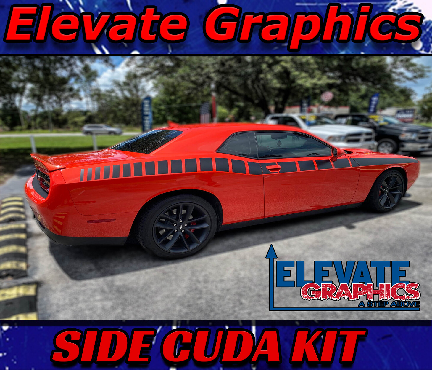 For Dodge Challenger Stripes Side Cuda Graphics Vinyl Decals Stickers ...