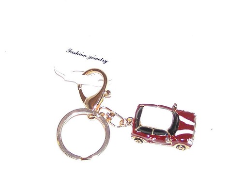 KEYCHAIN KEY FOB GT Ring & Lobster Claw Fastener Metal Car BURGUNDY ...