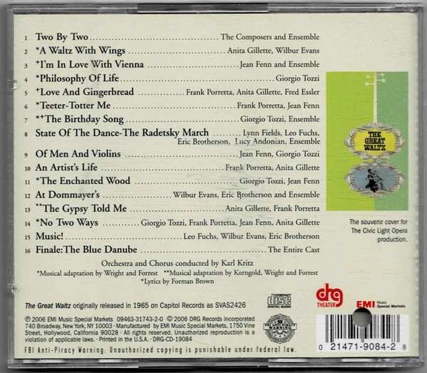 THE GREAT WALTZ Giorgio Tozzi JEAN FENN Frank Poretta ANITA GILLETTE On ...