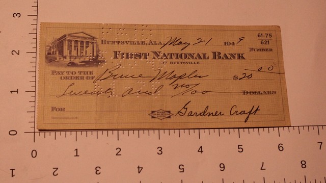 Vintage First National Bank Check May 21 1949 | eBay