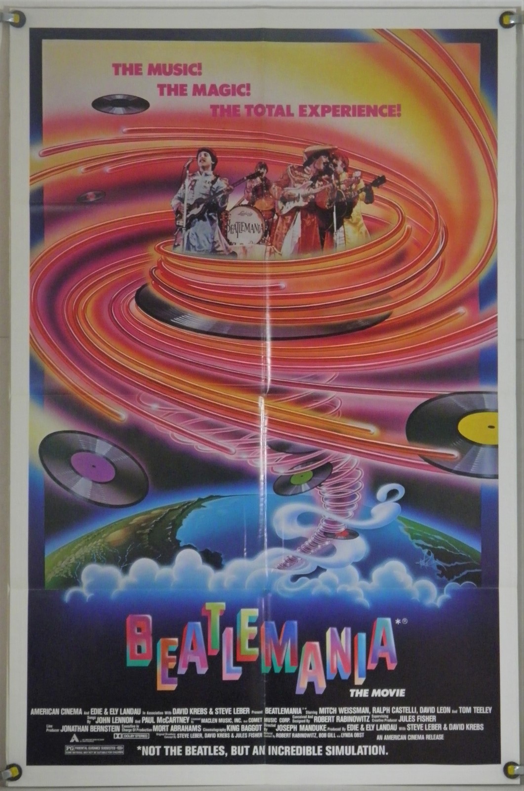 BEATLEMANIA THE MOVIE FF ORIGINAL ONE SHEET MOVIE POSTER THE BEATLES ...