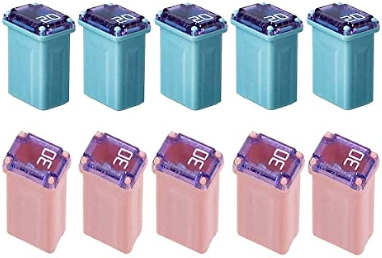 10Pcs Micro Cartridge Fuses, MCASE Type FMM Slow Blow Fuses - 20A 30A ...