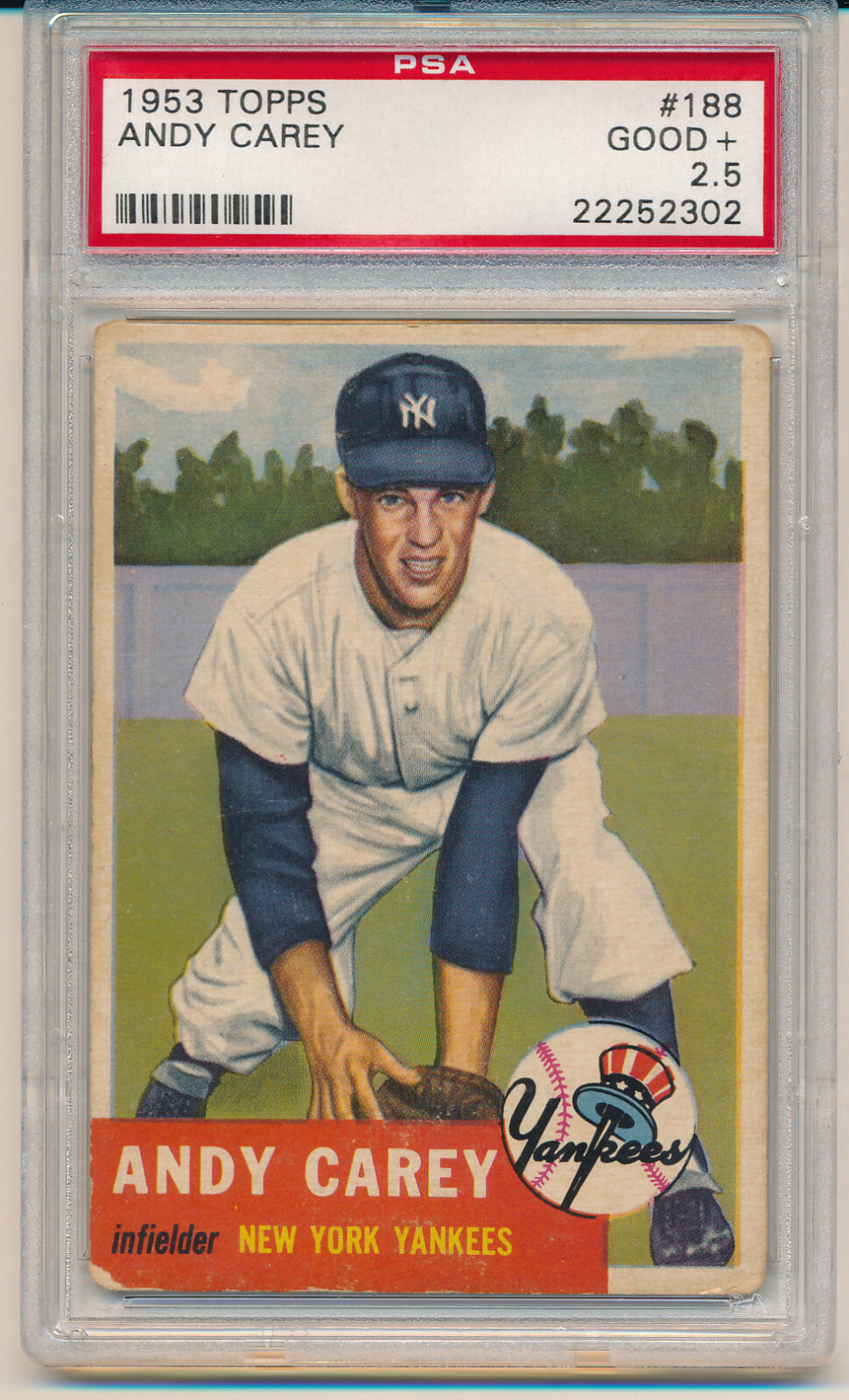 1953 Topps Andy Carey (Rookie Card) (Double Print) (#188) PSA2.5 PSA ...