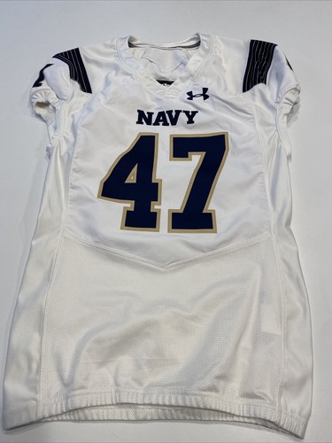 Game Worn Used Navy Midshipmen Football Jersey USNA Naval Academy UA Sz ...