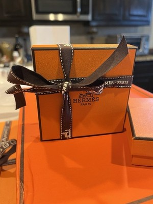 Hermes Empty Box With Ribbon 3.5x3.5x1 | eBay