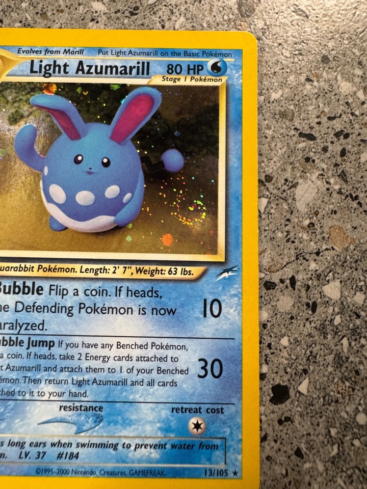 Pokemon TCG Cards Light Azumarill 13/105 Neo Destiny Holo Rare EXC-NM ...