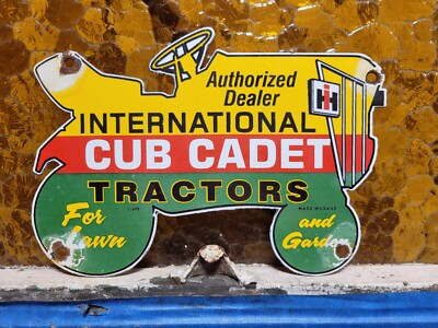VINTAGE INTERNATIONAL HARVESTER PORCELAIN SIGN 1965 CUB CADET FARM ...