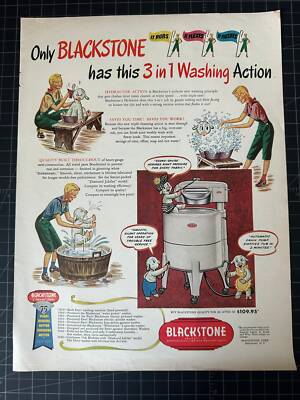 Vintage 1950s Blackstone Washing Machine Print Ad | eBay