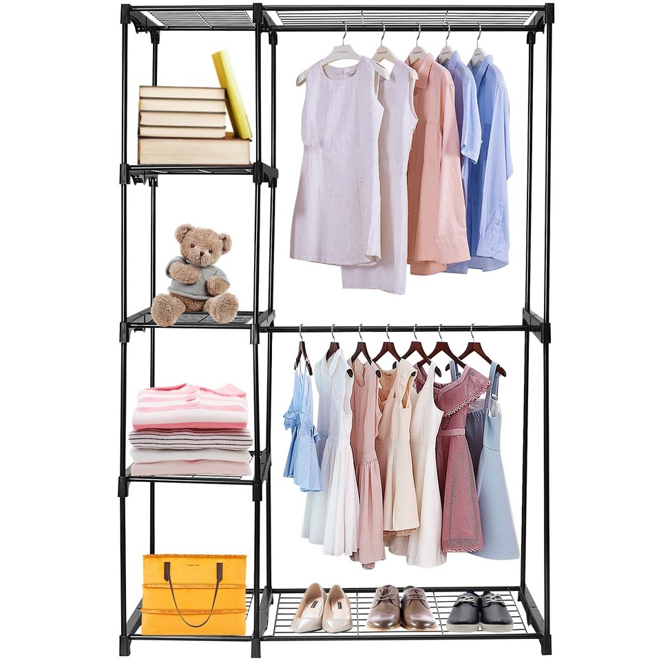 Portable Coat Rack Hanger Closet Organizer Jacket Stand Clothes Shelf ...