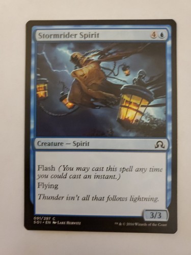 MTG Magic The Gathering Card Stormrider Spirit Creature Spirit Blue ...