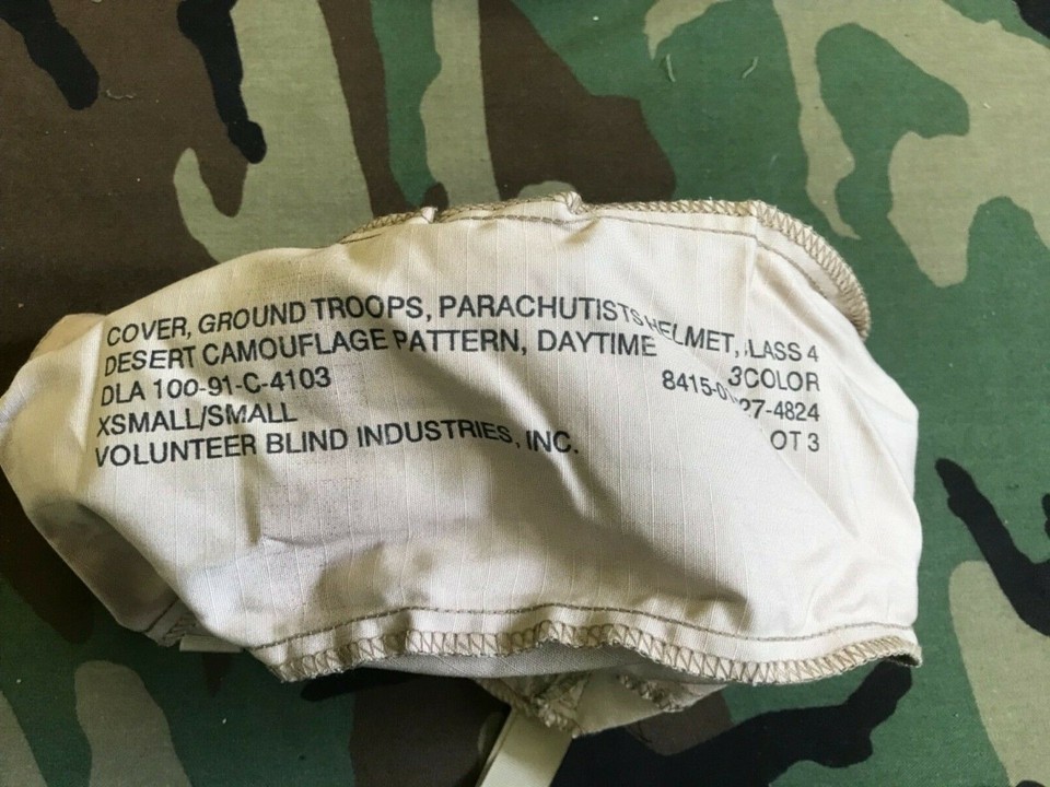 CAMO HELMET COVER GROUND TROOPS PARACHUTIST PASGT DESERT CAMOUFLAGE 3 ...