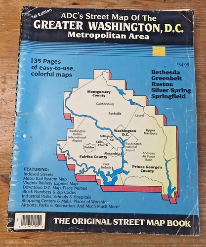 ADC Street Map Book Greater Washington DC Metropolitan Area Road Atlas ...