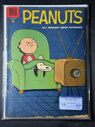 Four Color #878 (1958) - Peanuts #1 (Dell) - Charlie Brown Snoopy Key ...