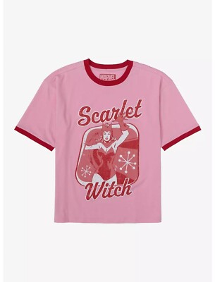 NWT Marvel Woman's Scarlet Witch Retro Ringer T-Shirt BoxLunch ...