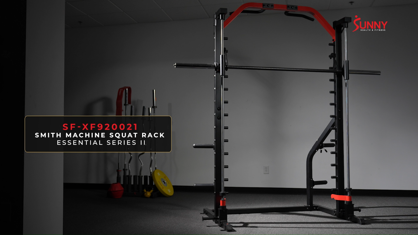 Sunny Health Fitness Premium Squat Smith Power Rack Pull Up Bar Machine ...