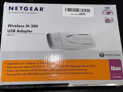 NetGear Wireless-N300 USB WiFi Adapter Model WN111 300Mbps 2.4 GHz NEW ...