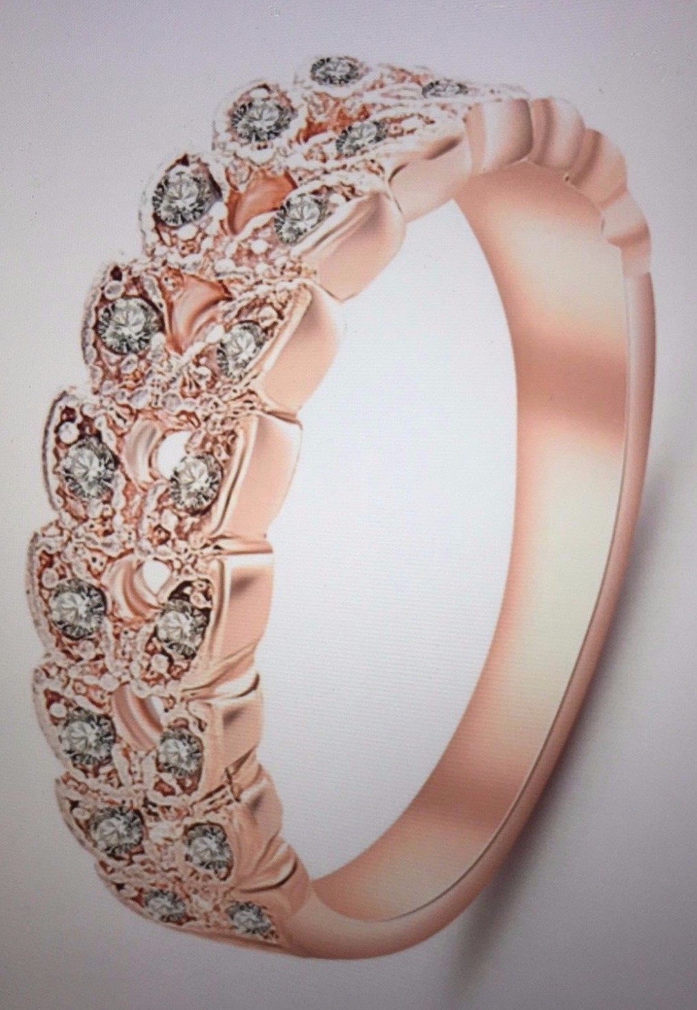 Gold Concise Classical CZ Crystal Ring Rose Gold Color Women's Size 6 ...
