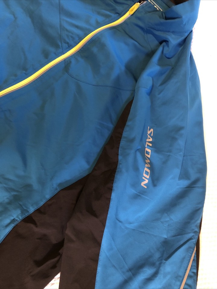 Salomon WindBreaker Jacket Clima Wind XXL Blue Black Reflective Wind | eBay