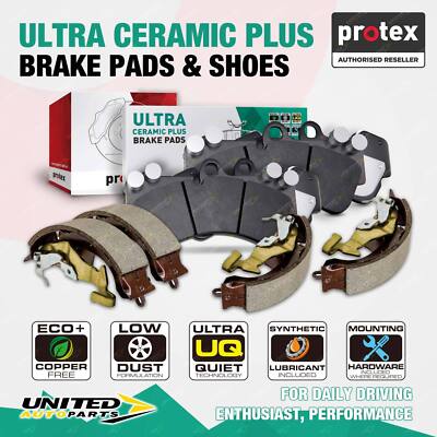 Front Rear Ultra Ceramic Plus Disc Pads + Brake Shoes for Holden Barina ...
