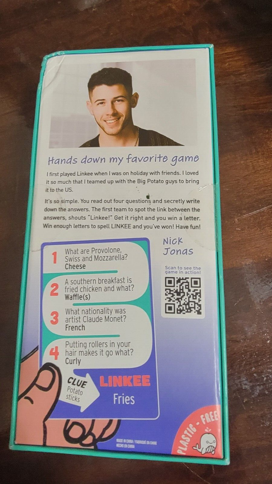 Linkee Nick Jonas Trivia Game 2 To 20 Players Ages 12+ Spin Masters ...