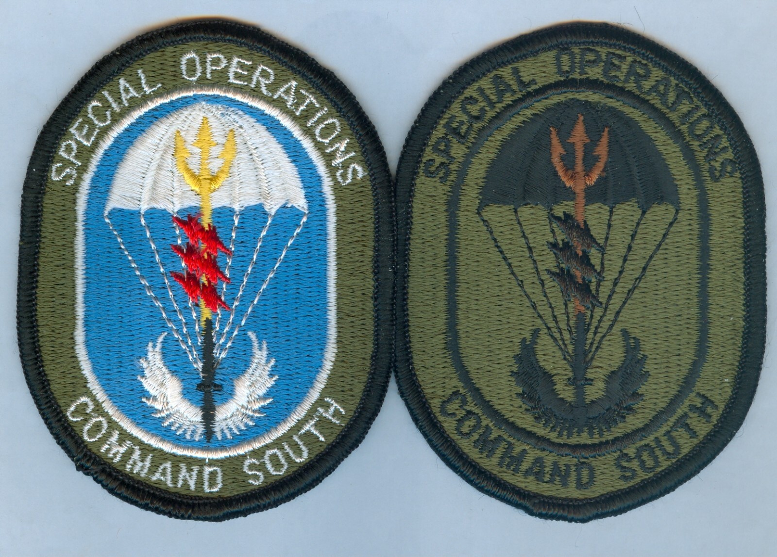 SPECIAL OPERATIONS COMMAND (SOCOM) SOUTH PATCH SET - 2 VARIATIONS (TYPE ...