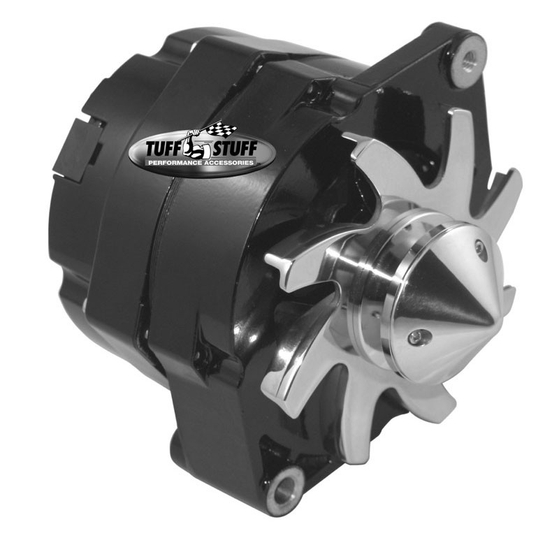 Tuff Stuff Alternator 7140FBULL; 140A Black V-belt 1-wire, Billet, 10si for GM | eBay