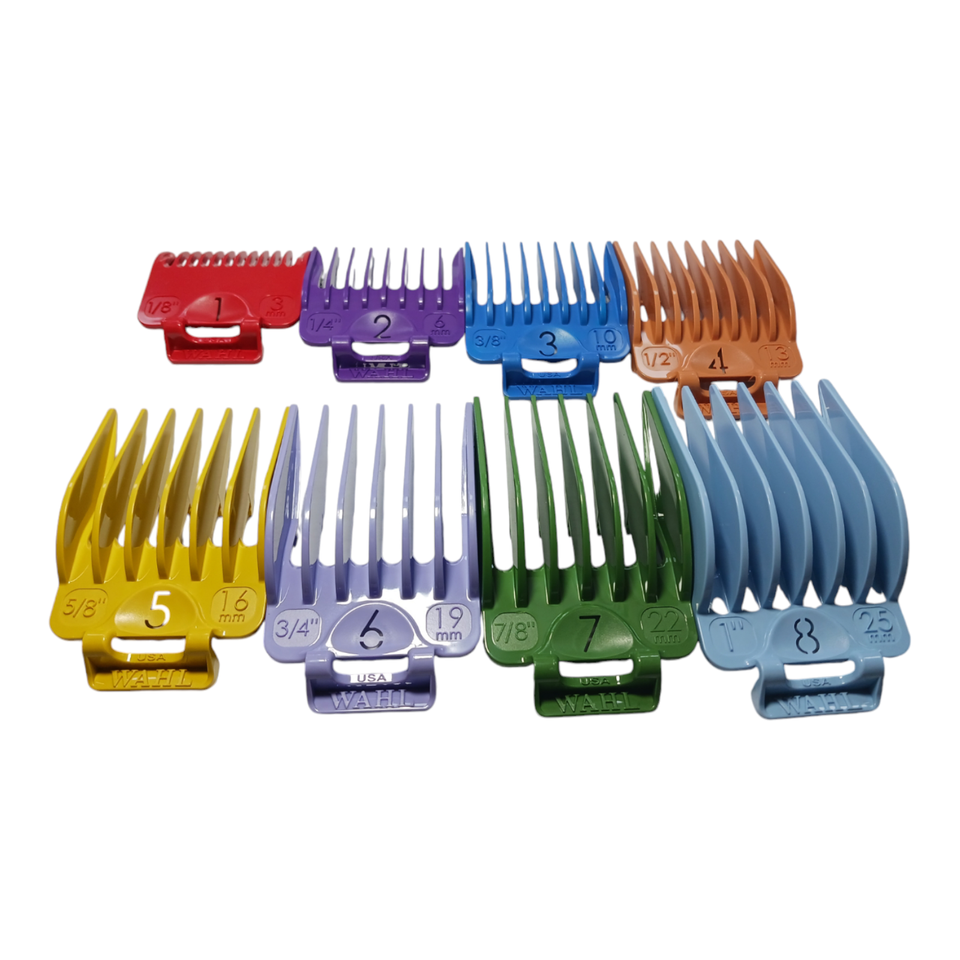 OEM Wahl Color Pro Clipper Guard Set #1-#8 1/8th-1 inch With L/R Taper ...