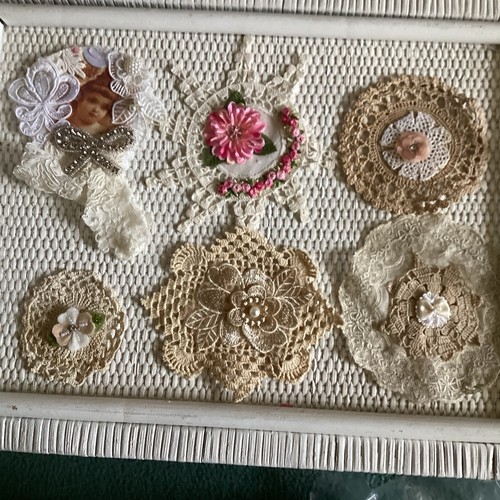 Small Doilies,Coasters Hand Decorated For Sewing,Slow Stitch,Quilting ...
