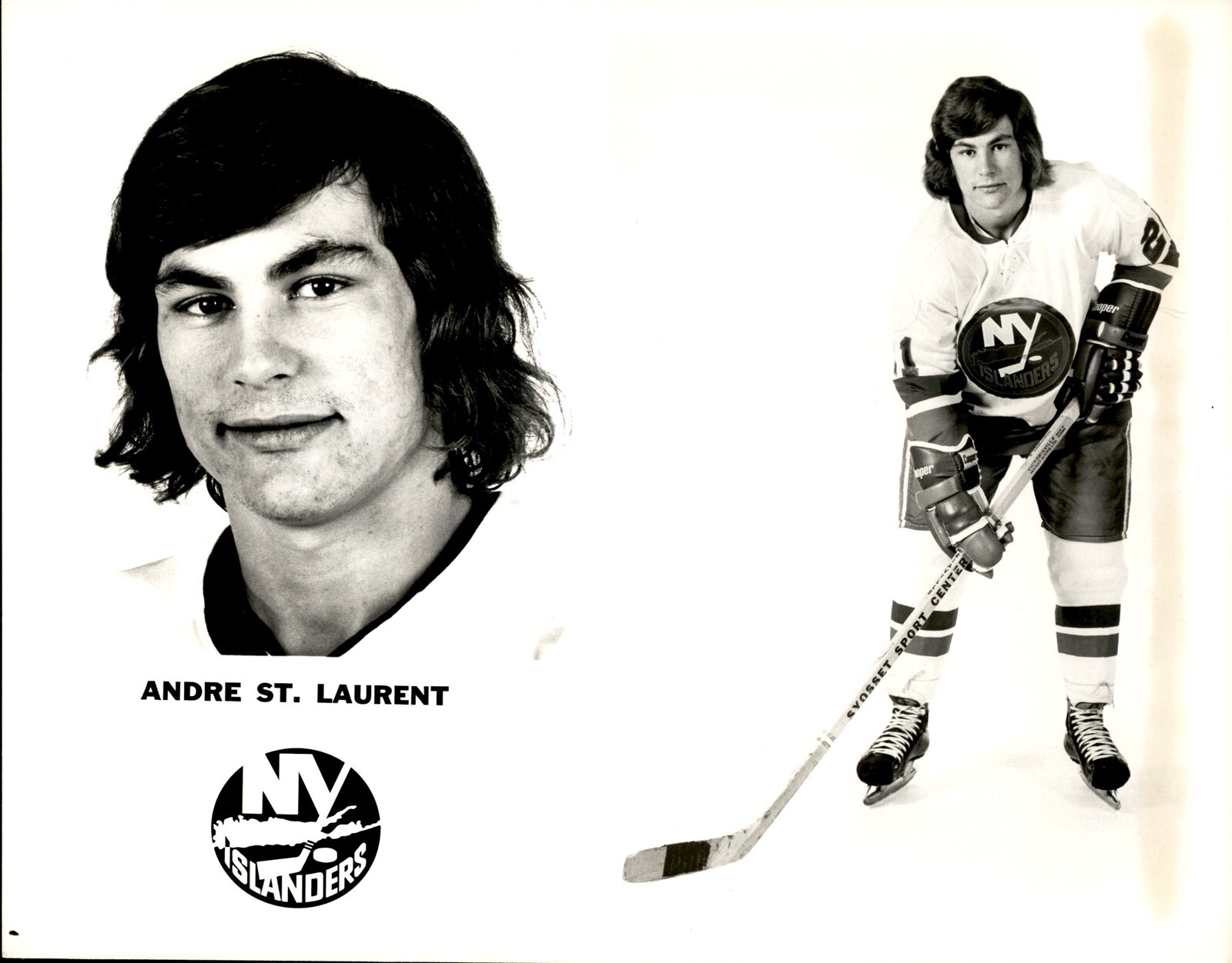 PF2 Original Photo ANDRE ST LAURENT 1970s NEW YORK ISLANDERS NHL HOCKEY ...