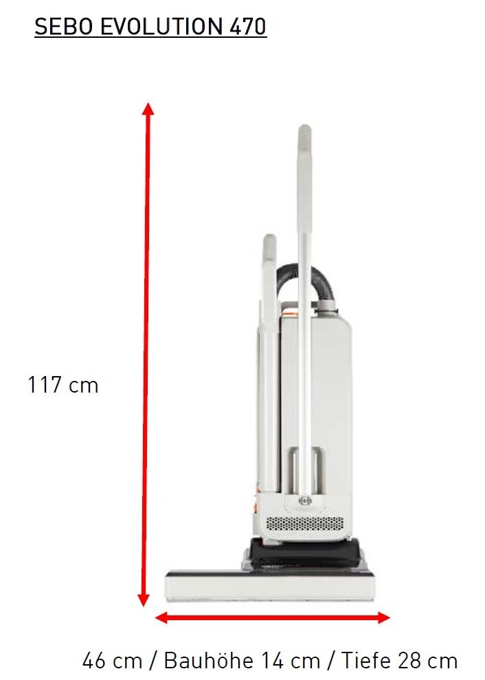 SEBO EVOLUTION 470 Profi-Bürstsauger 890W Arbeitsbreite 46 cm 4-fach ...