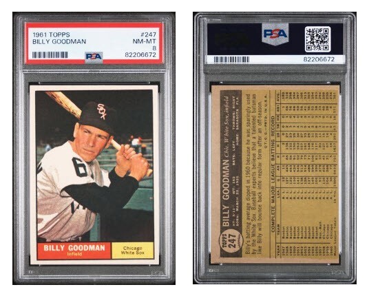 1961 Topps Billy Goodman #247 PSA 8 NM MT Perfect Centering | eBay