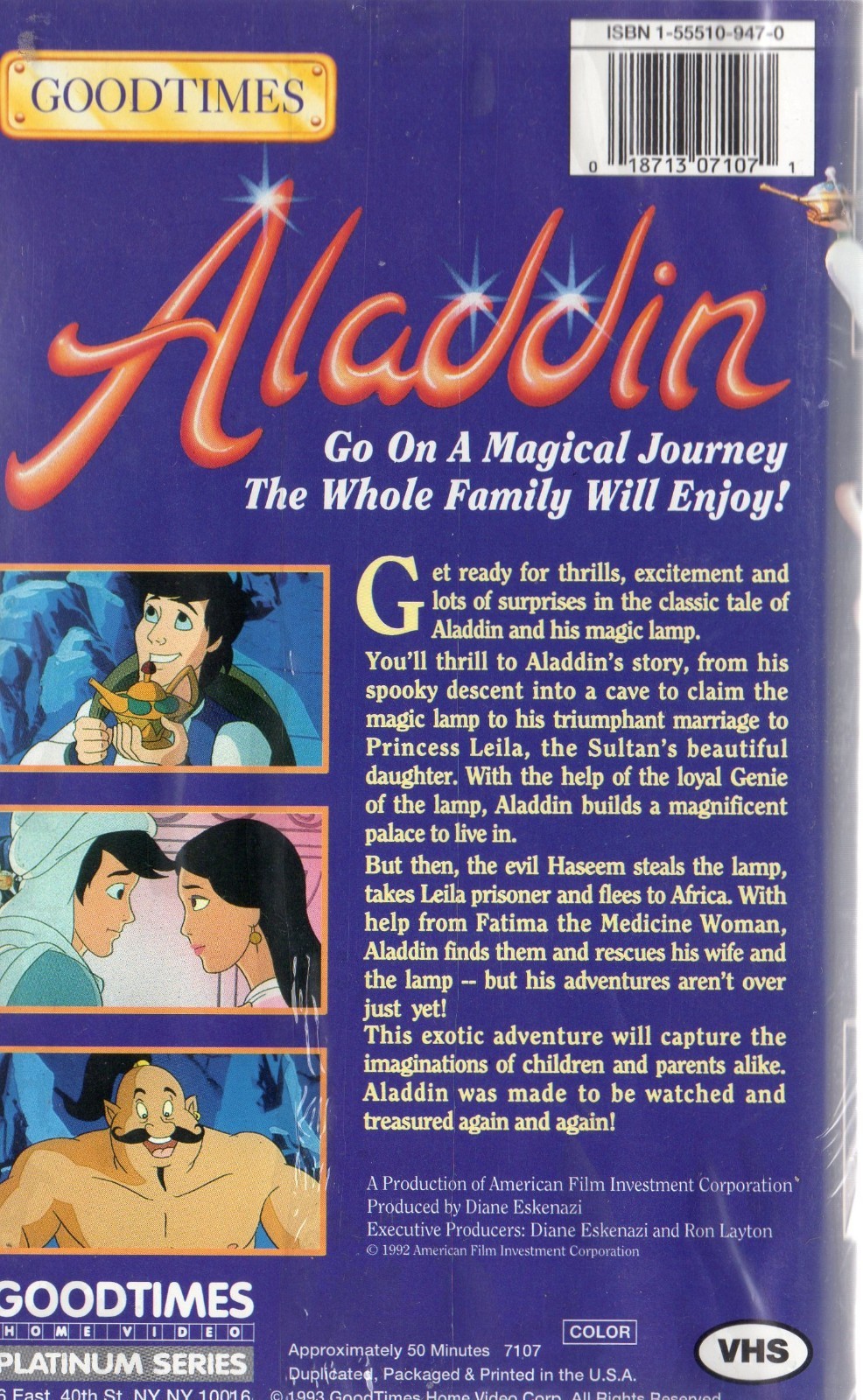 ALADDIN - Goodtimes - VHS - NTSC - N&S - Never played! - Original U.S.A ...