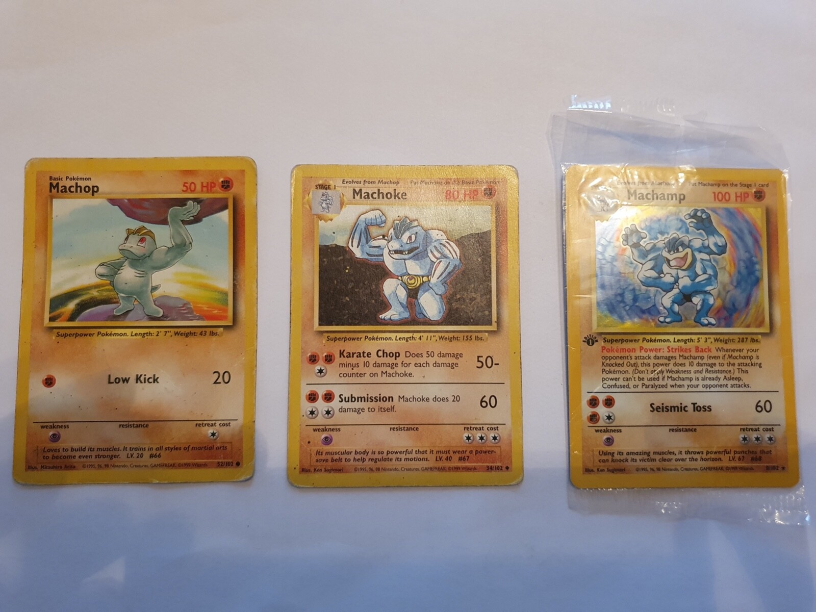 Pokemon Machamp 1st Edition Holo & full evolution base set 1999 | eBay