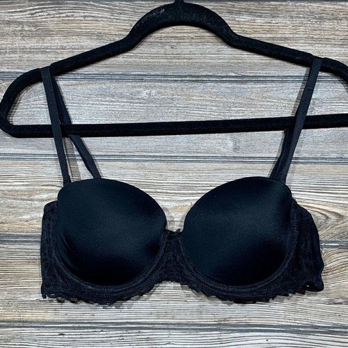 So Intimates Black Lace Trim Bra Size 36B Multi-Wear Lightly Lined ...