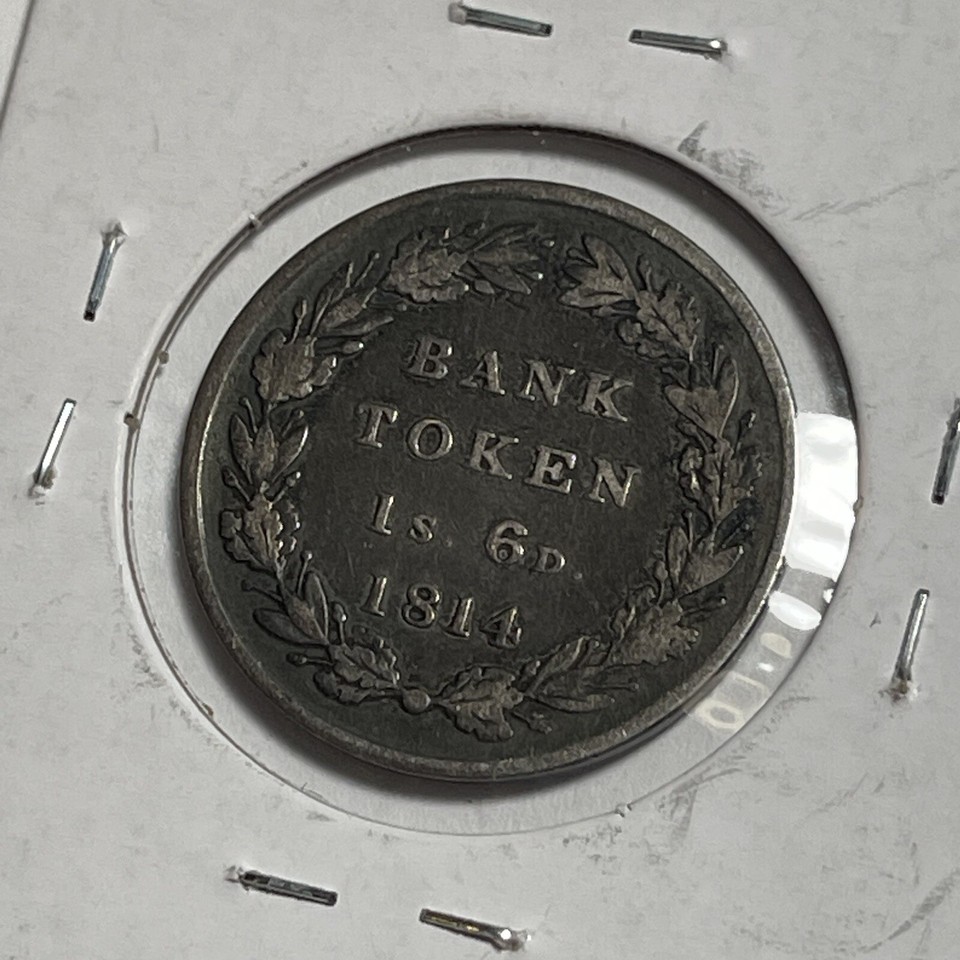 1814 UK Great Britain 1s6d 1 Shilling 6 Pence Bank Token George III ...