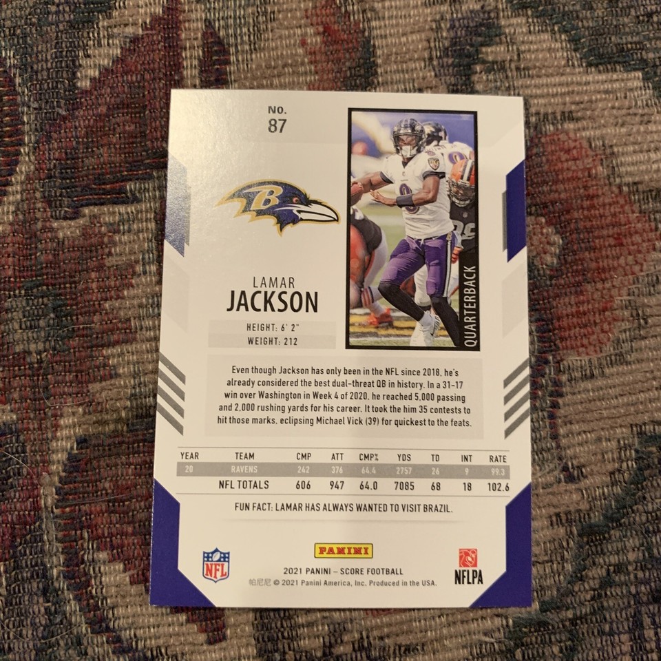 Lamar Jackson 2021 Score Red #87 Baltimore Ravens | eBay