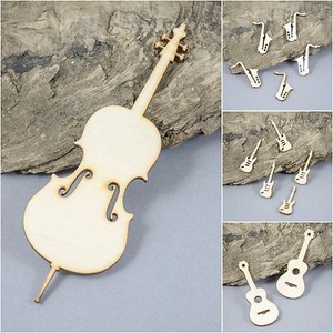 MUSIC Embellishment MDF Birch Plywood Laser Cut Wooden Shapes Guitar ...