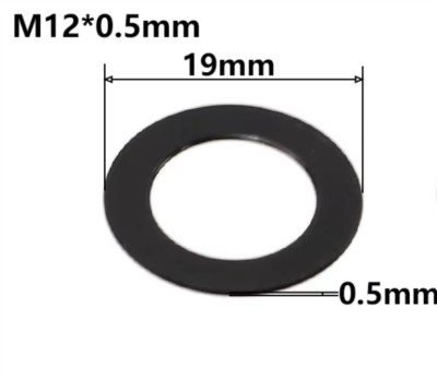 12mm Thru Axle Spacer Spacers Bicycle Bike Washer Black M12 0.5mm Flat ...