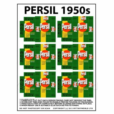 Maison de Poupées Miniature Feuille De 6 Persil 1950s Lavage Poudre ...