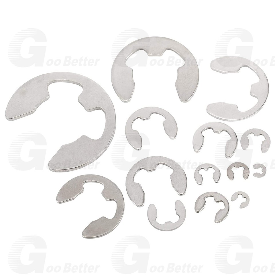 380Pcs Stainless Steel E-Clip Circlip Kit Retaining Ring Assortment Set ...
