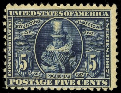 US # 330 5¢ Jamestown Expedition, Just Fine, * hinge remnants | eBay